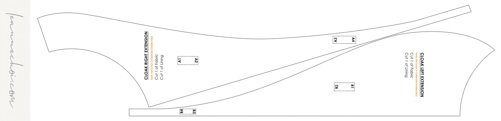 Part 1: Assembling the Cloak Pattern Pieces – Leanne Choi